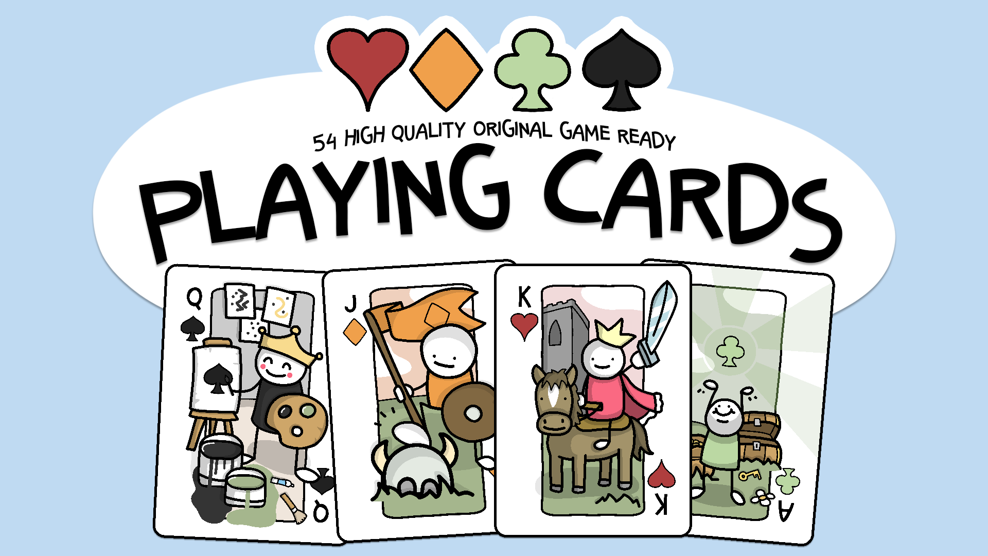 54 Playing Cards! Game Ready High Quality Asset Pack by mikobrzu