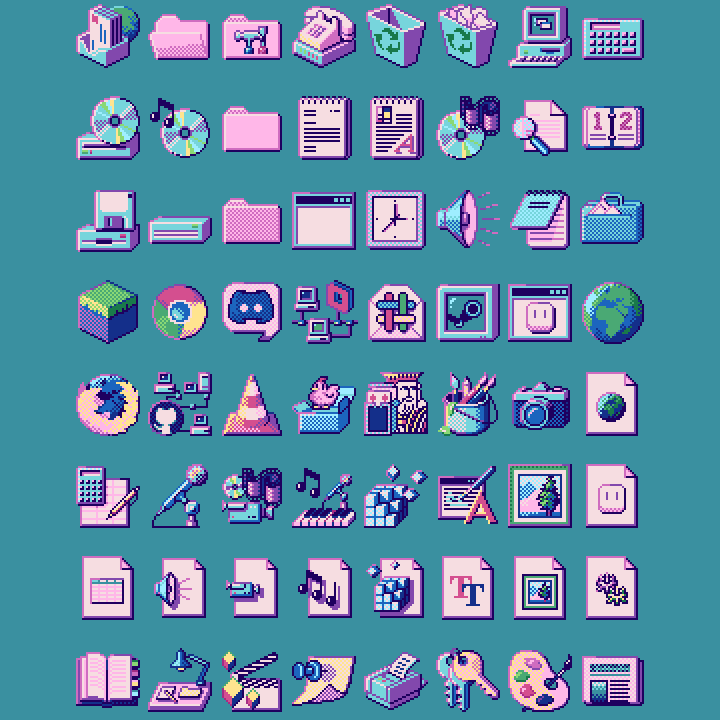 𝕎𝕚𝕟𝕕𝕠𝕨𝕤 𝟡𝟝 ~𝓒𝓪𝓵𝓶𝓲𝓷𝓰~ Icon Pack by aconfuseddragon