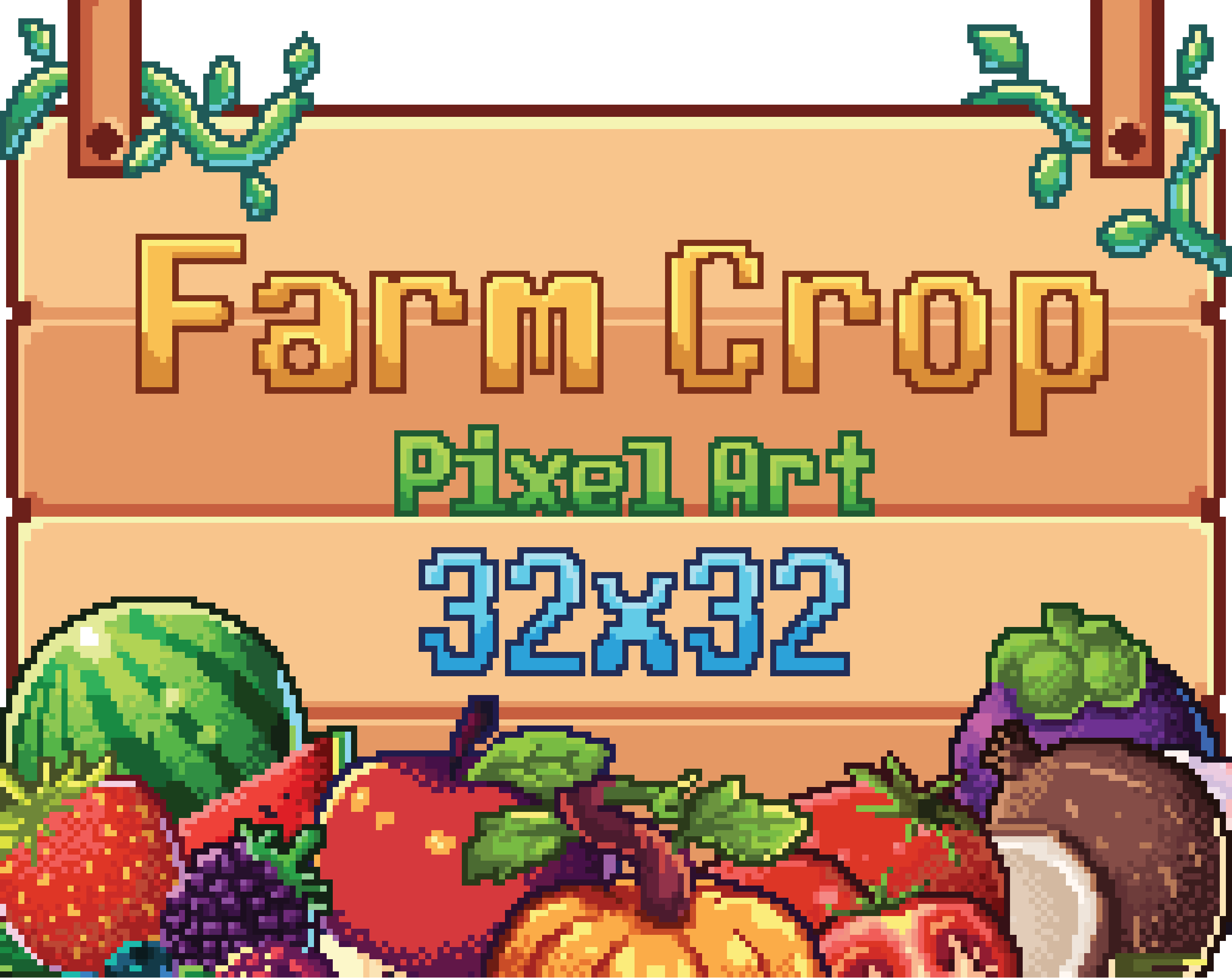 Farm Crop Pixel Art 32x32 Icons by Yuushakingchan