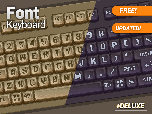 Keyboard: Update 3 - Fonts: Pixel art keyboard by moxica