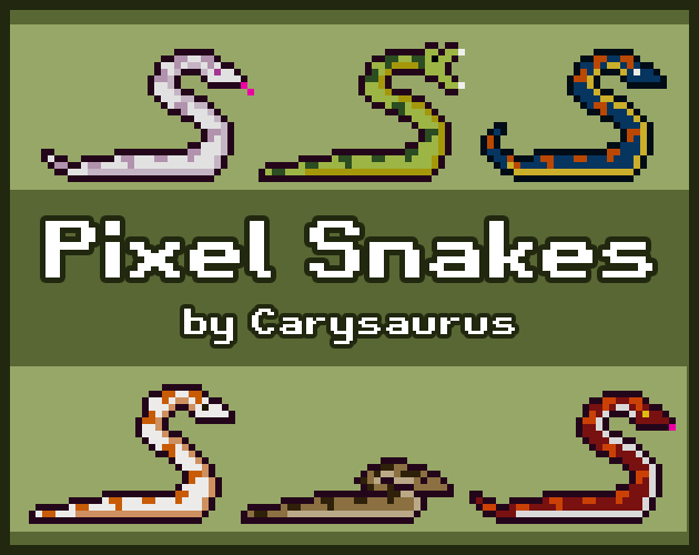 2D Pixel Snake Sprites with Animations by carysaurus