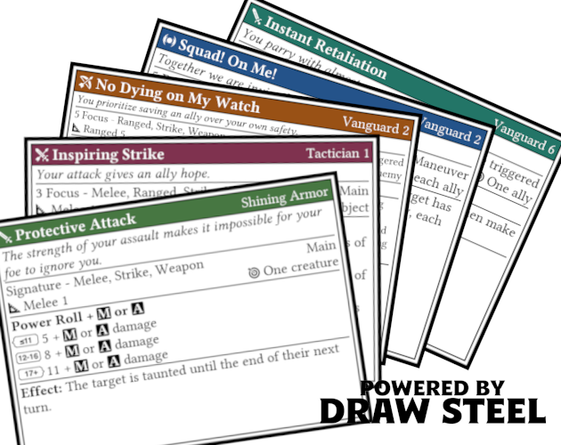 Draw Steel Ability Cards by NamelessYoungy