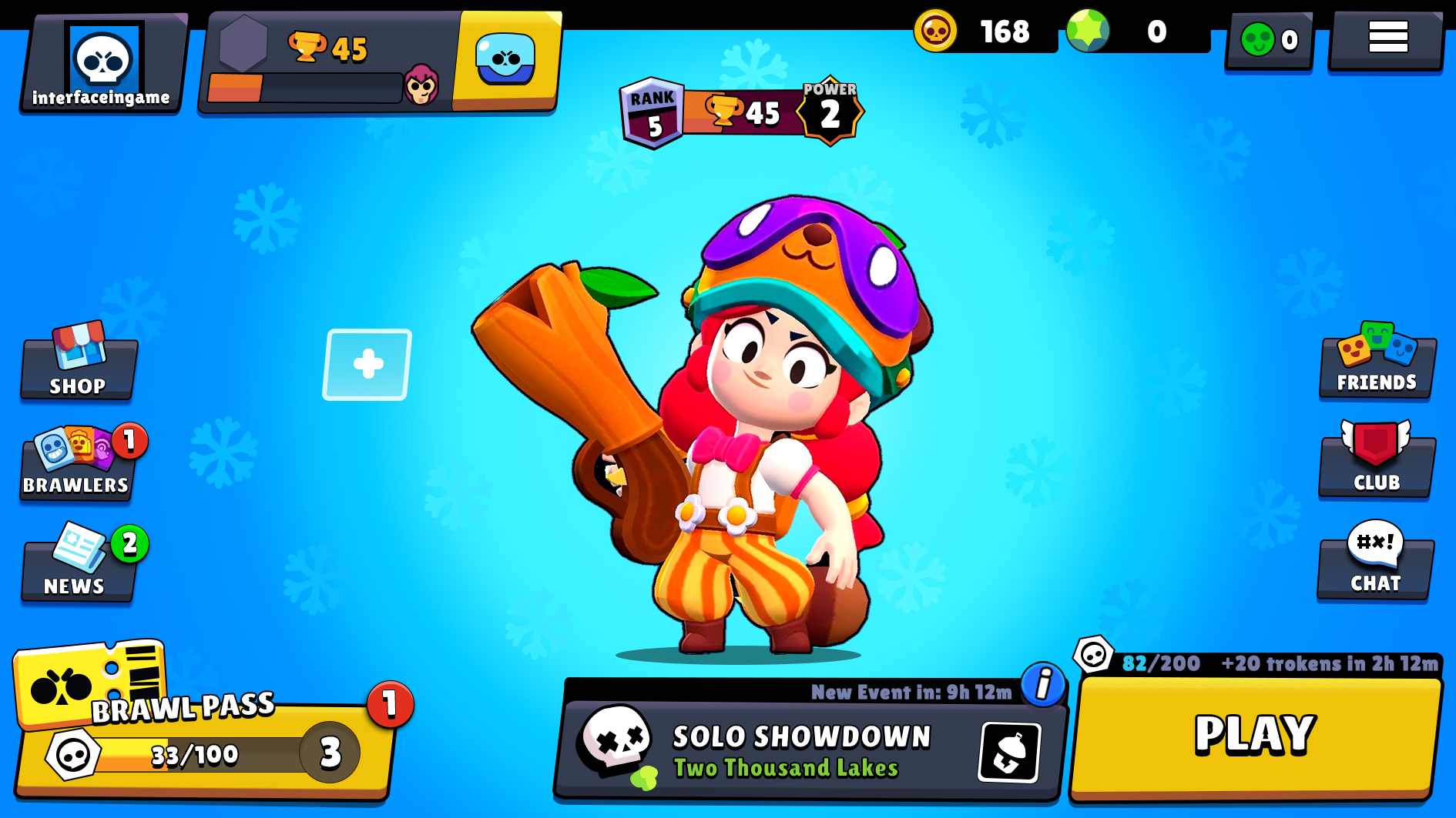 UI Brawl stars main menu by cla4d1aa