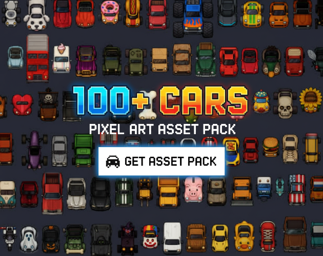 100+ Cars Pixel Art Pack by Seveneves.ai