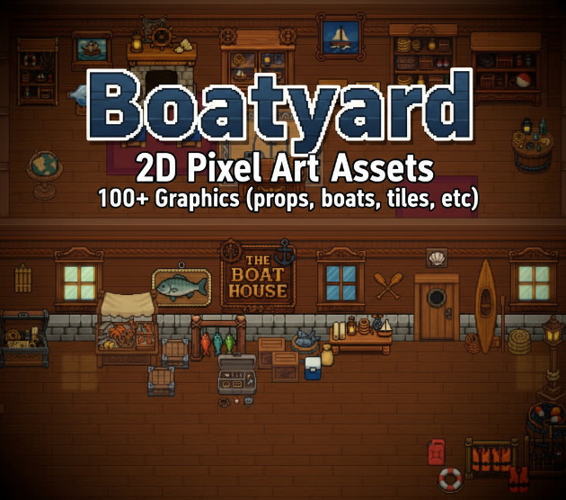 Boatyard - Pixel Art Asset Pack by Seveneves.ai