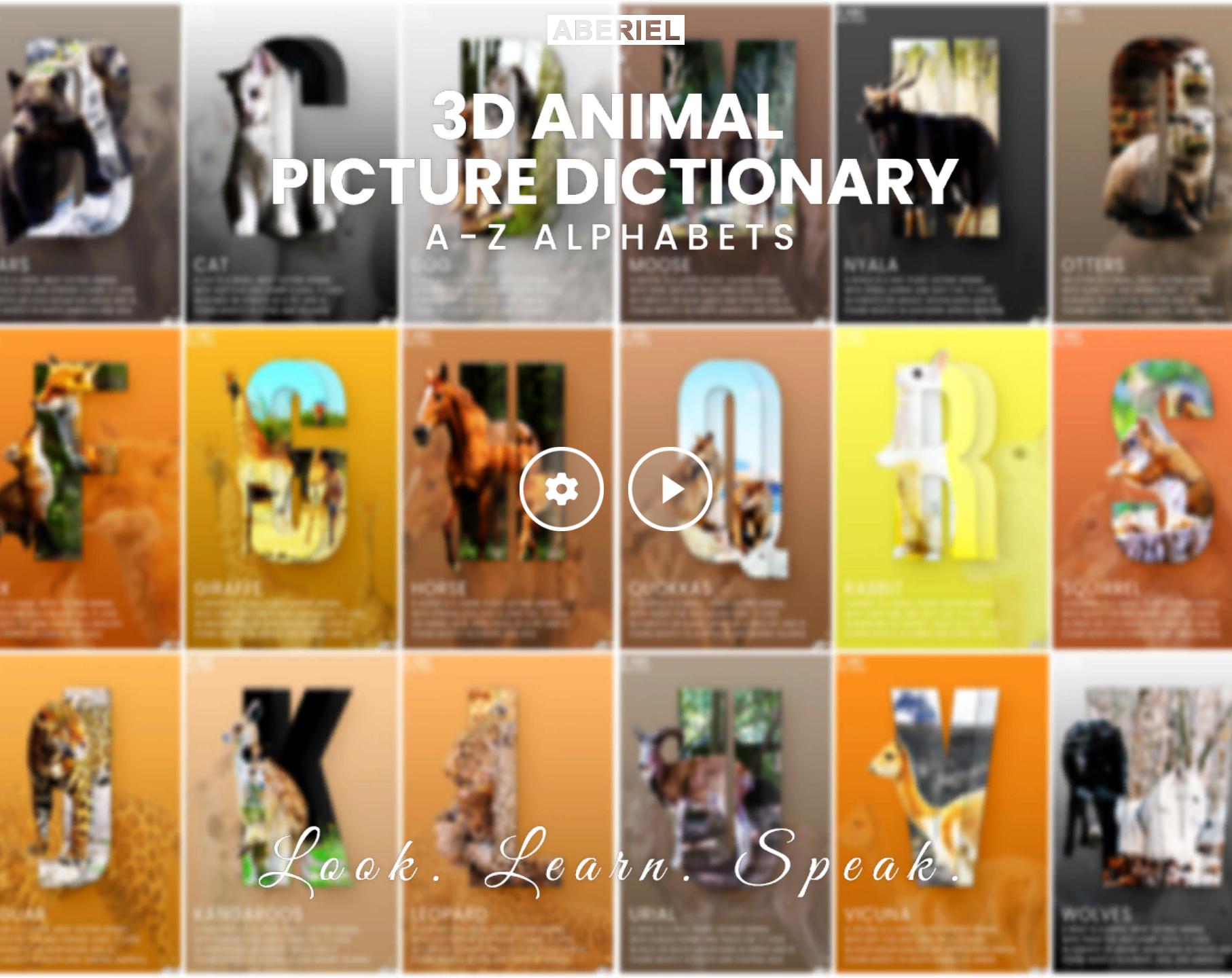 Aberiel 3D Animal Picture Dictionary by Aberiel Studio