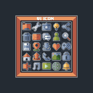 “Pixel Art UI Icon Pack – 25 Icons (32x32)” by Pixel Explosive