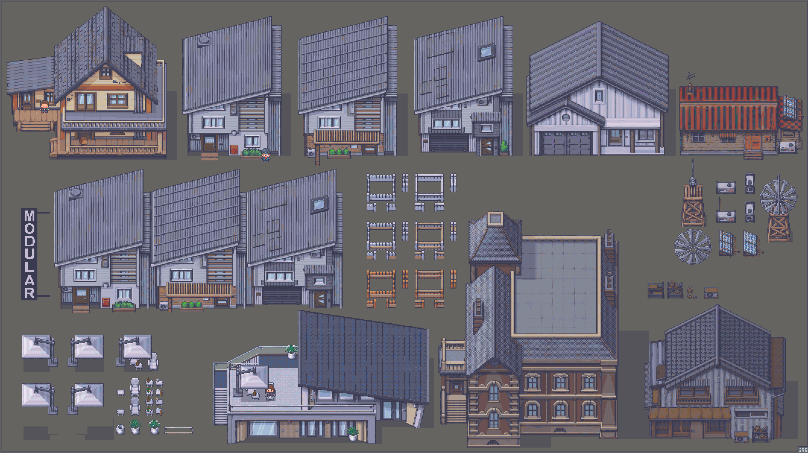 398th update: Additional Houses 8/? - Modern Exteriors - RPG Tileset [16X16] by LimeZu