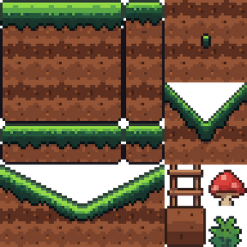 Pixel Art Forest Tiles (16x16) by hospedario