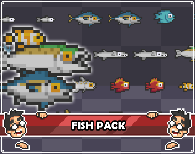 2D Pixel Art Fish Pack by Elthen's Pixel Art Shop