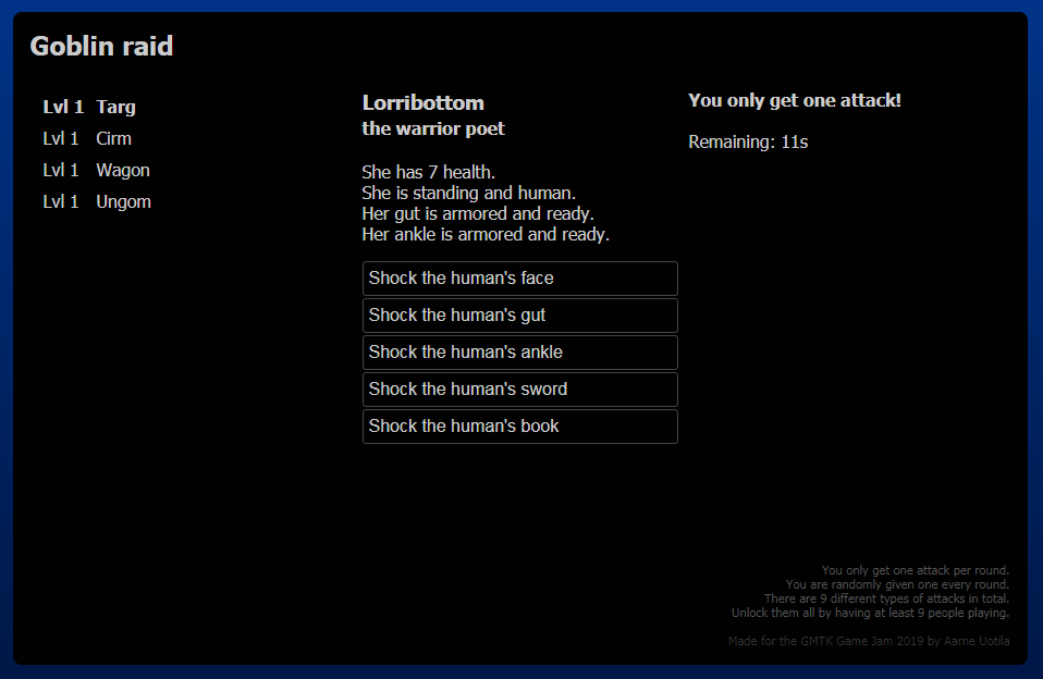 Goblin Raid by Ergo for GMTK Game Jam 2019 - itch.io