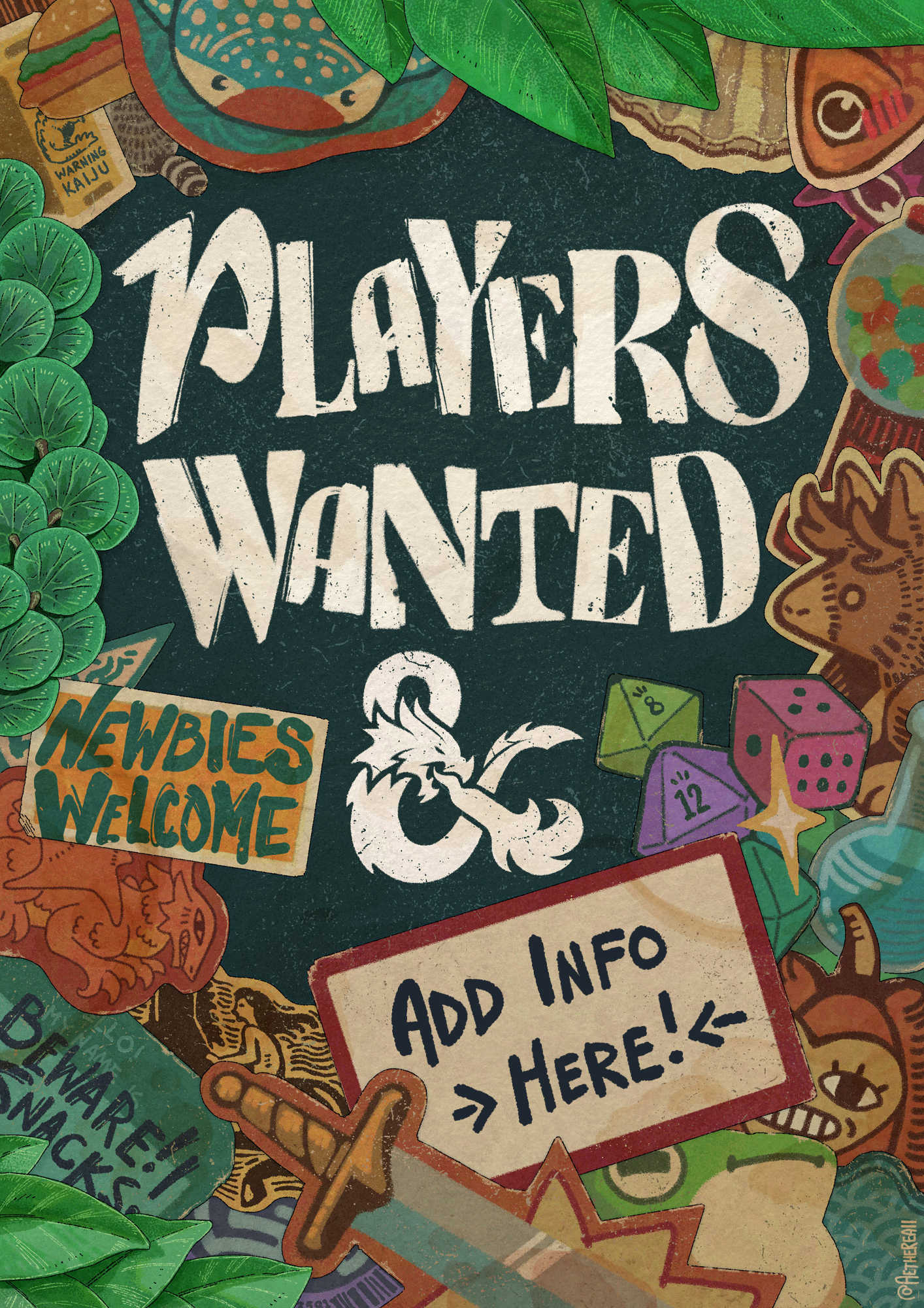 Free "Players Wanted" TTRPG Poster - DnD, Daggerheart, D20 by ...