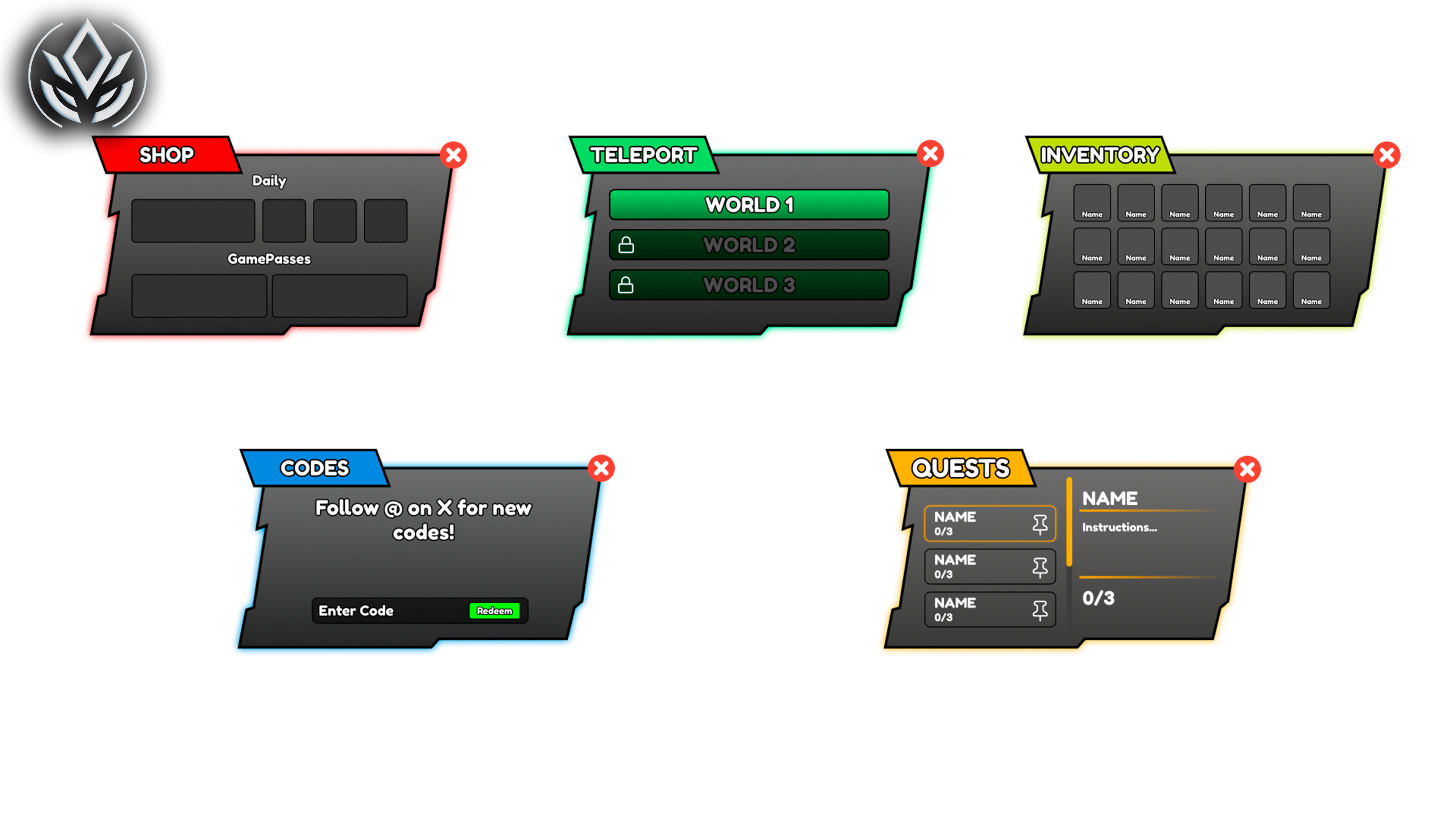 Modern Roblox UI Pack - 5 GUIS by Ryvion Studios