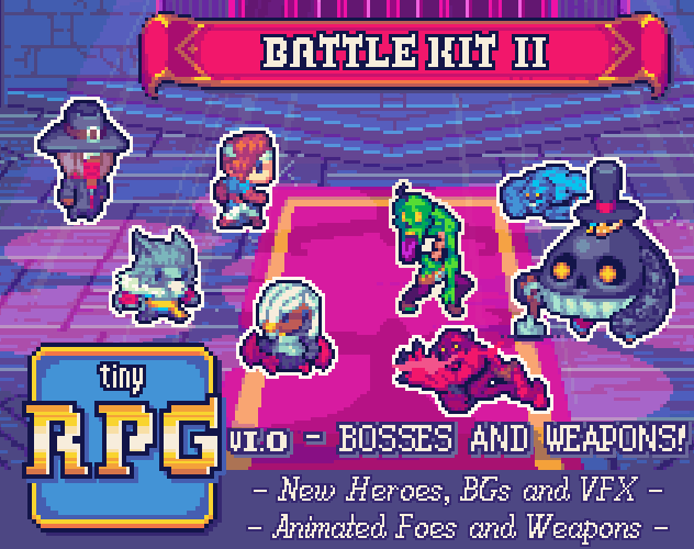 Final Patch - 2 Bosses, Dozens of Weapons - Tiny RPG - Battle Kit 2 by tiopalada
