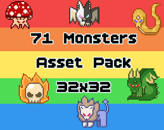 71 Monsters Pixel Asset Pack by key