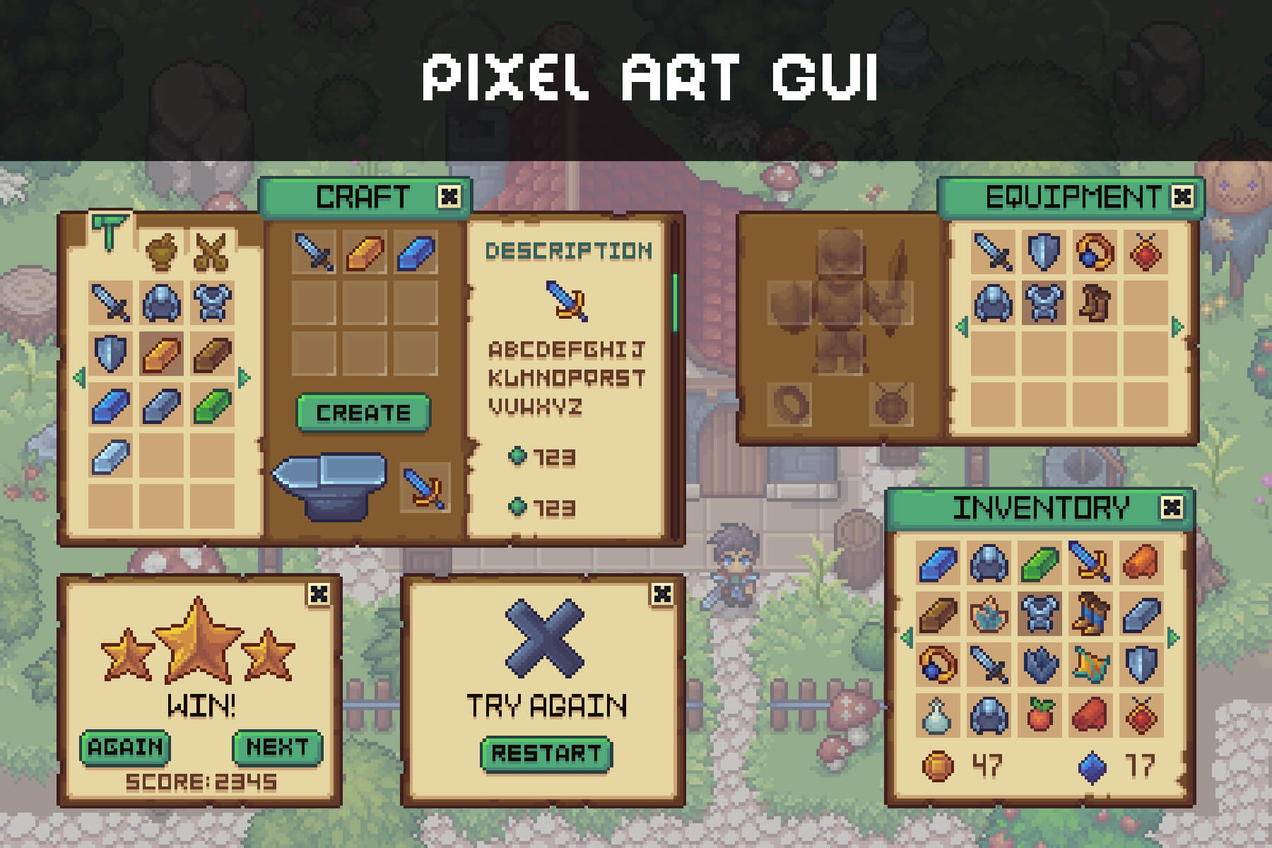 Free Basic Pixel User Interface for Fantasy Game by Free Game Assets ...