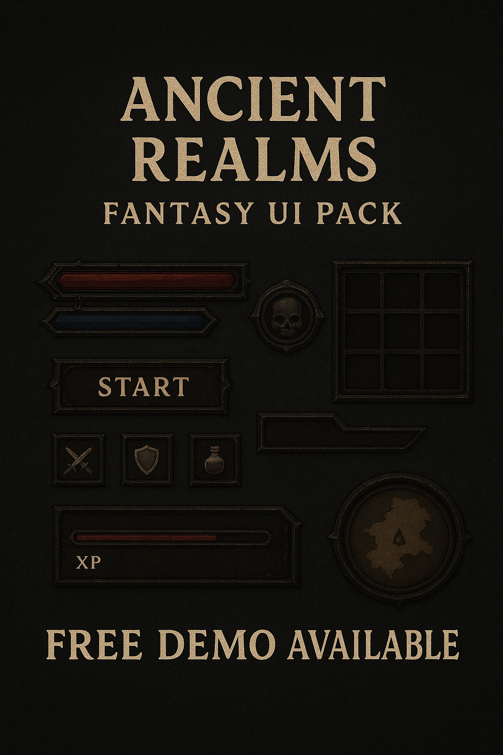 🏰 Ancient Realms – Dark Fantasy RPG UI Pack (4K PNG + Free Demo) by ...