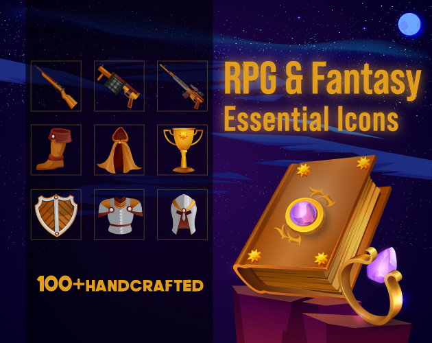 RPG & Fantasy Essential Icons – 110 Assets by NEK Studio