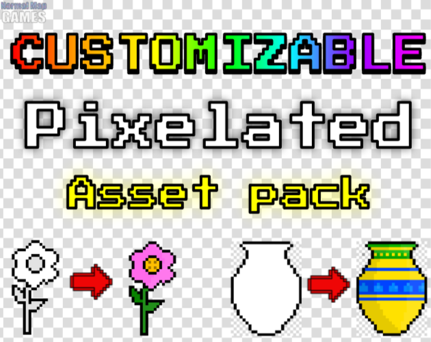 Customizable Pixelated Assets Pack by NormalMap_Games