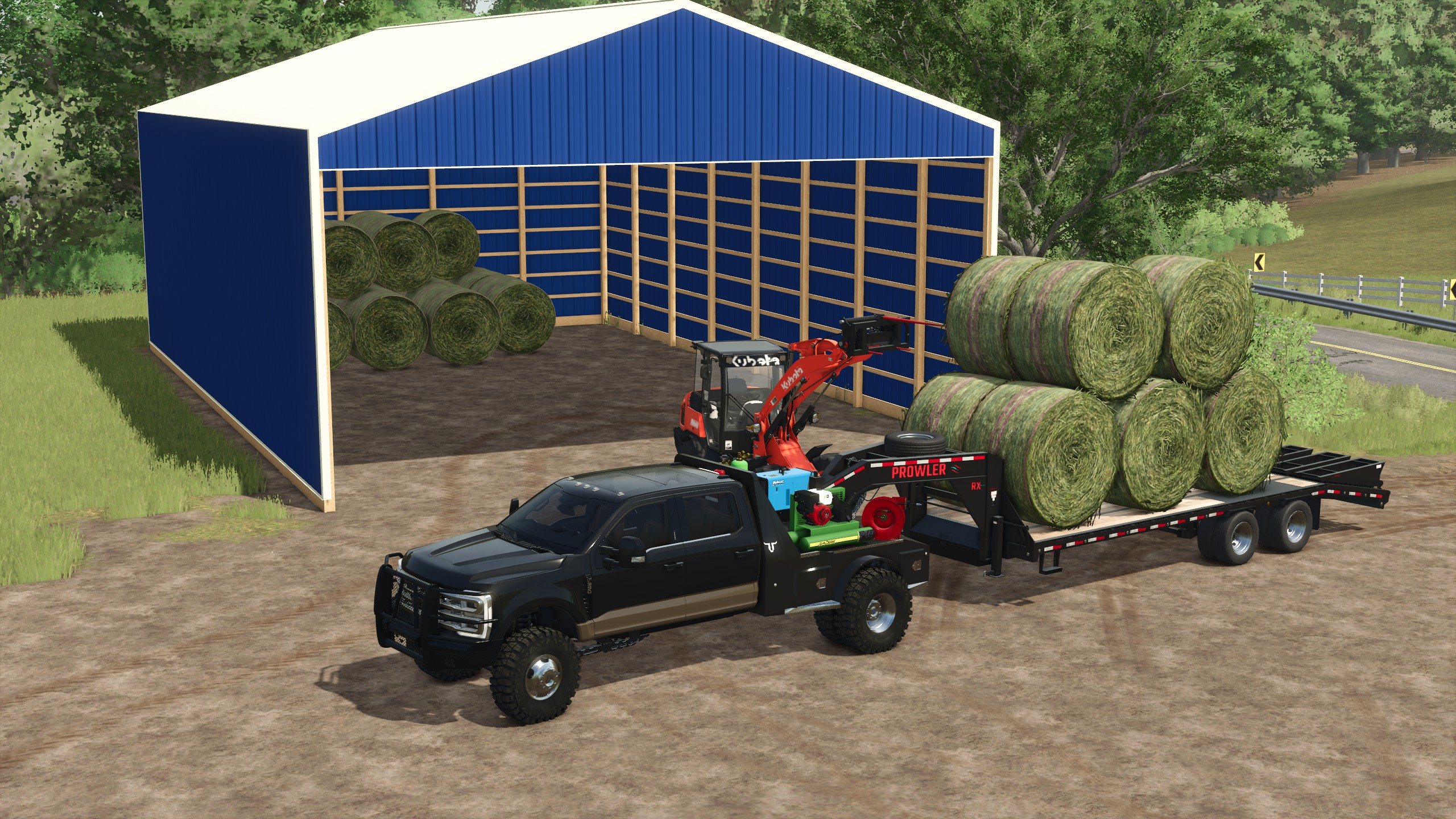 FS25 40x64 Hay Shed by LJR Modding