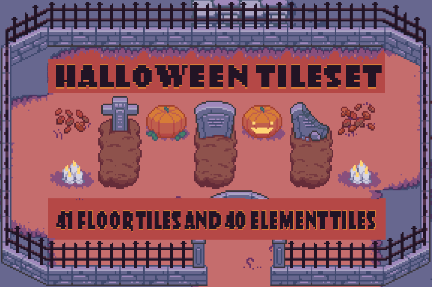 Halloween Tileset - 80+ Tiles | 32x32 | Release Sale | Halloween ...