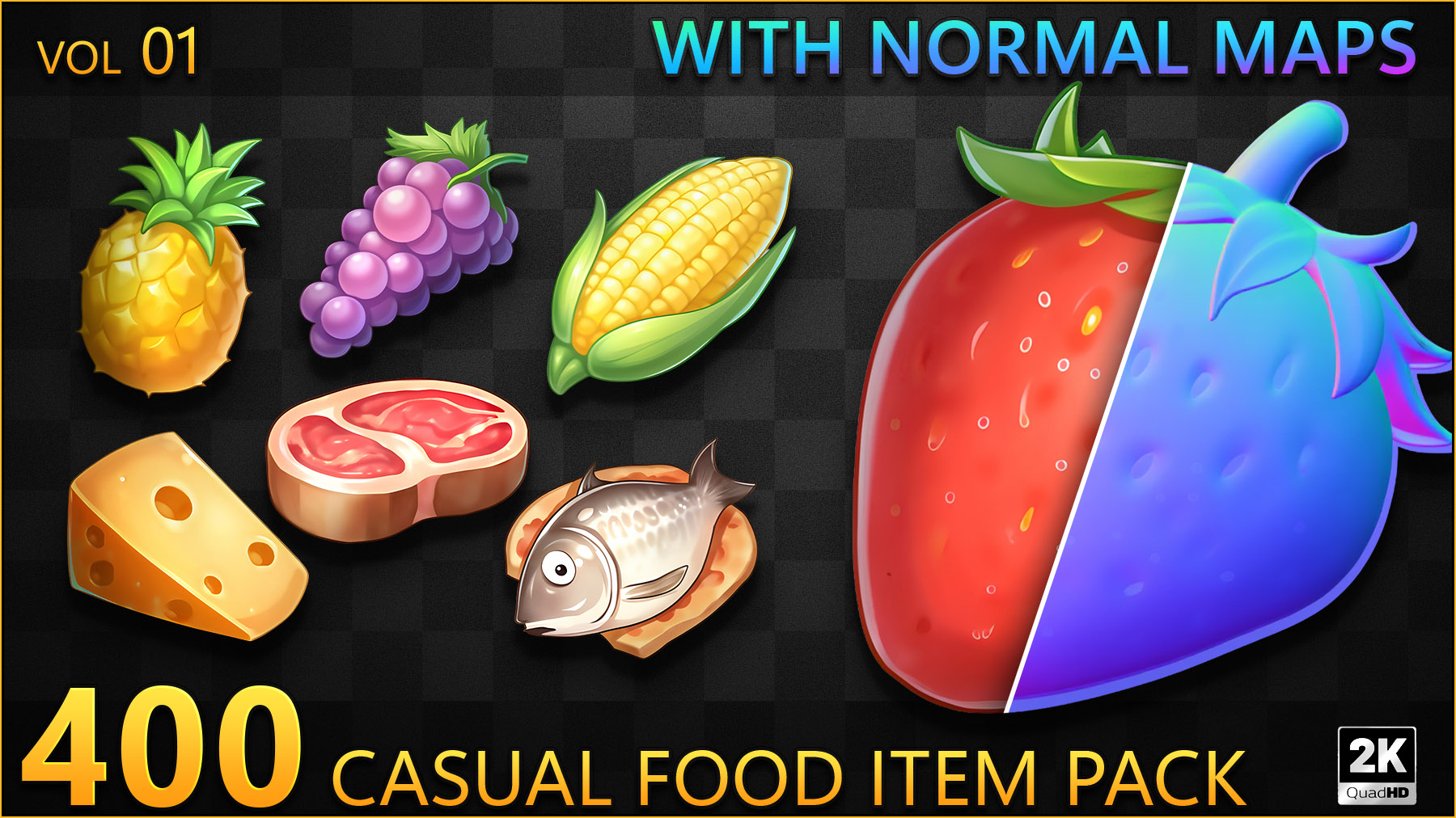400 Casual Food Items Pack with Normal Maps | LumenCult | 2k | PNG ...