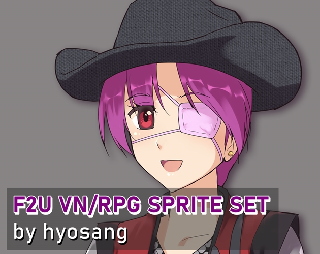 VN/RPG Sprite Set "Western Samurai Girl" by hysunion
