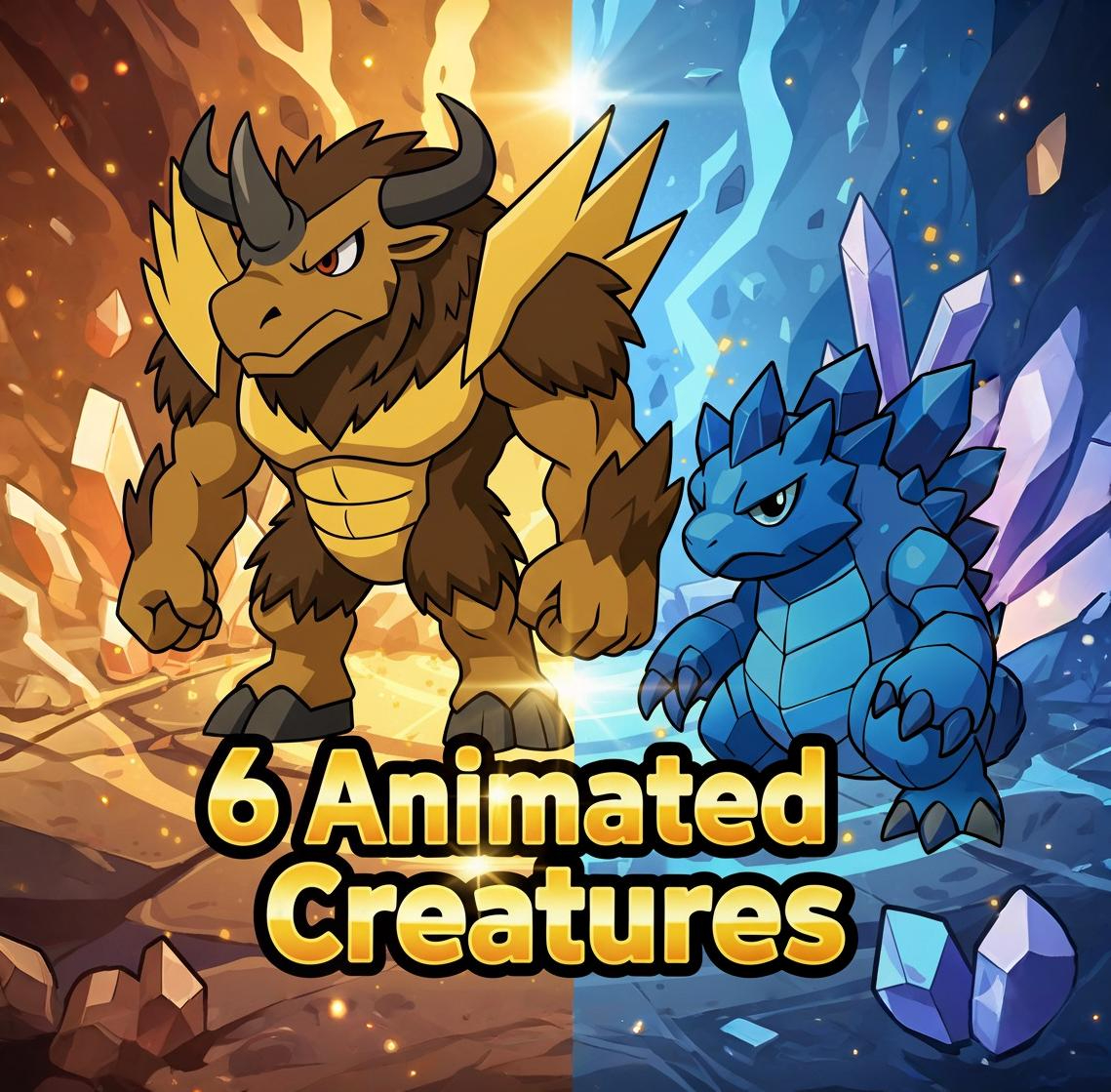 6 Fully Animated Creatures Asset Pack 4 by crockiestar