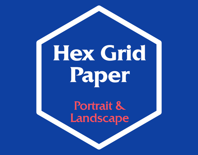 Hex Grid Paper - Landscape and Portrait Orientation by davidagnome