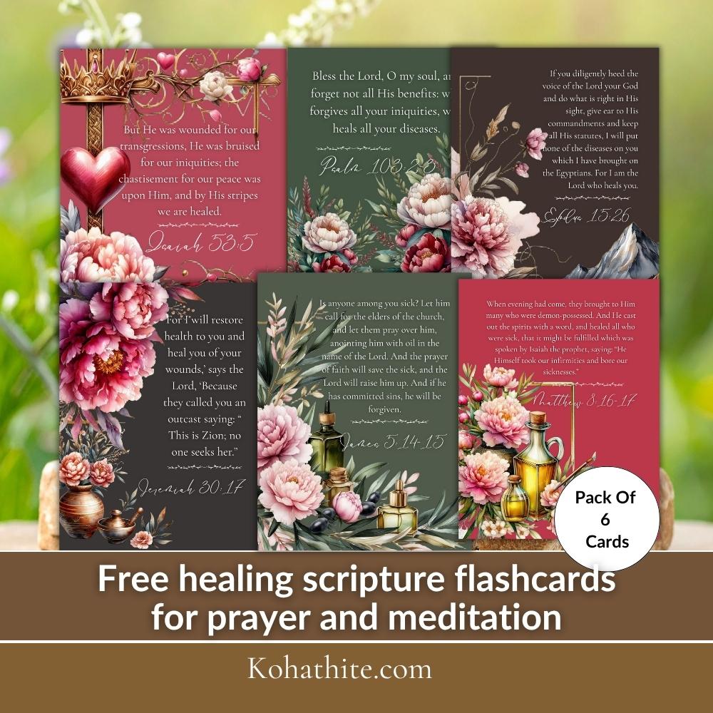 Free healing scripture flashcards for prayer and meditation by Kohathite