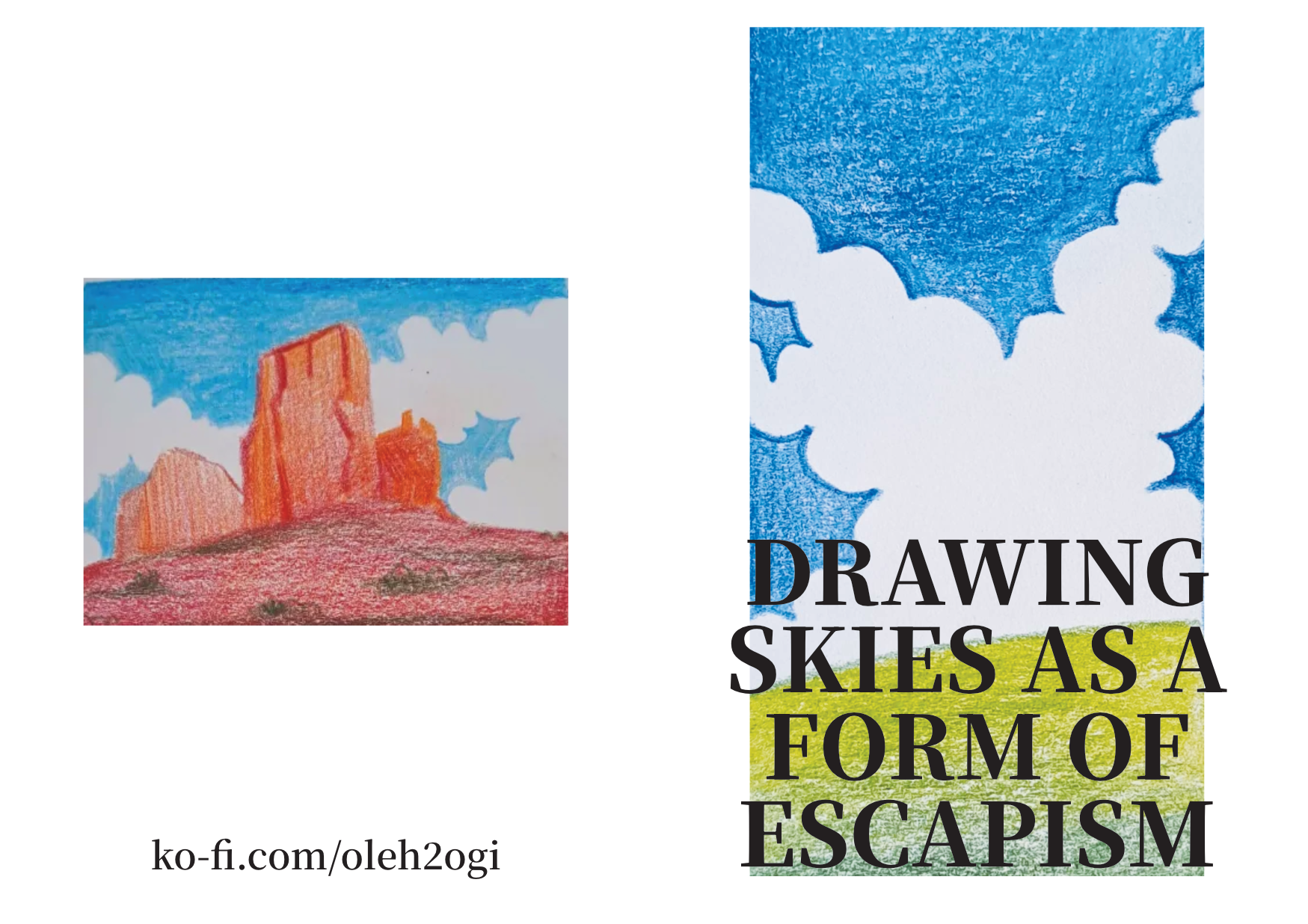 drawing skies as a form of escapism mini zine by ogi