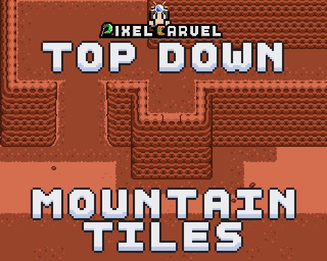 Pixel Art Top Down Adventure Mountain Tileset by PixelCarvel