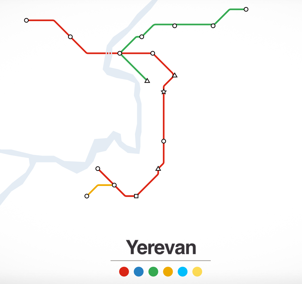 Yerevan - map Mini metro by minimetro_modder