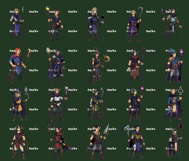 500+ RPG / Fantasy Themed Sprites, Warrior | Archer | Mage, Backgrounds ...