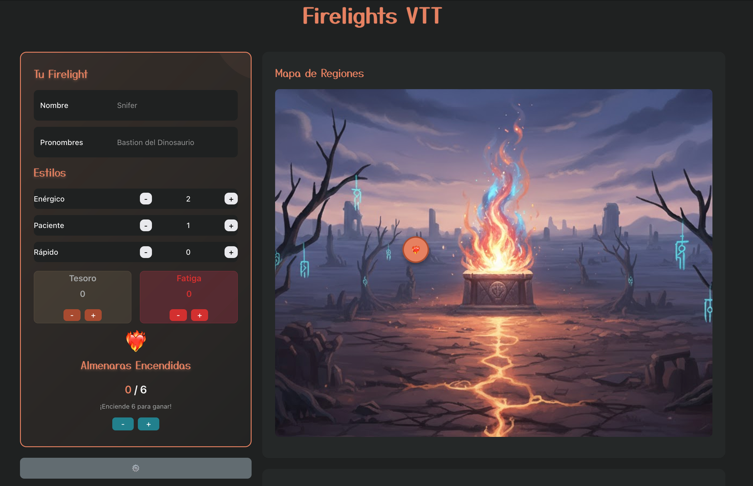 Firelights - VTT Mesa Virtual by El Bastion del Dinosaurio