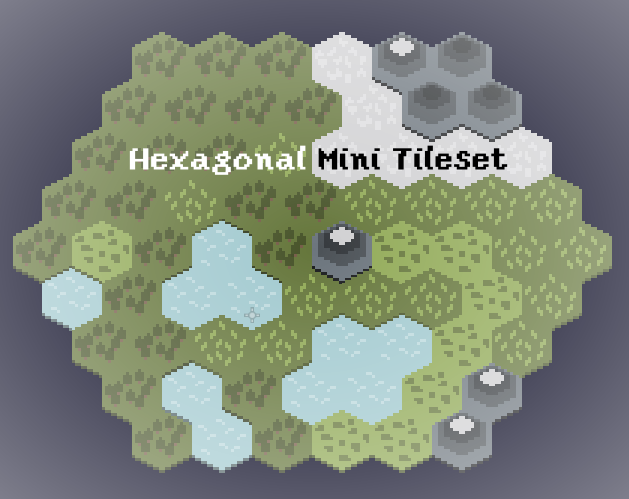 Pixelart / Pixilart Hexagonal Tileset - Free for Commercial Use by Scrython