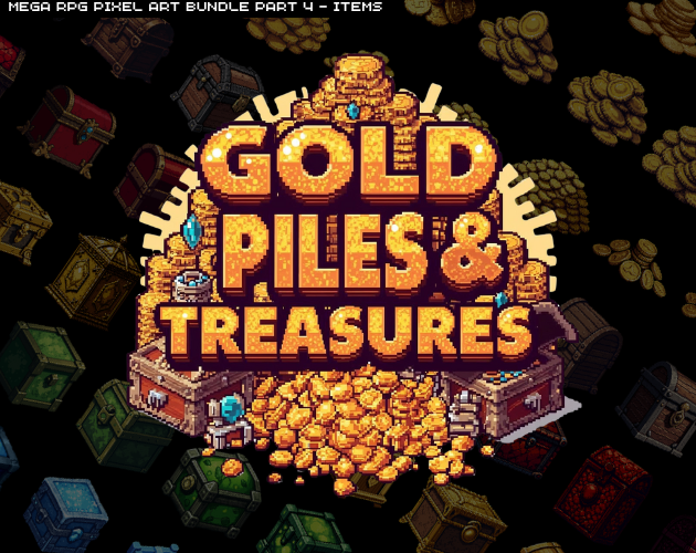 Pixel Art RPG Loot Pack – Gold Piles, Treasure Chests & Coins (1200 ...