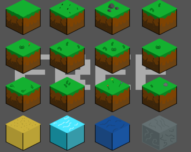 64x64 Isometric Tile Pack by CheapFriedStudios