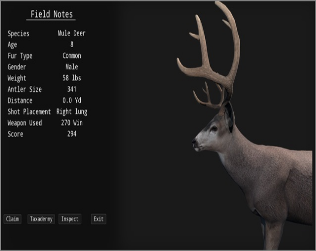 Animal Claim Screen – Modular UI for Hunting Games by Astral Graphics