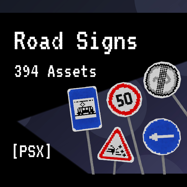 3D Road Signs - PSX Style by maridany