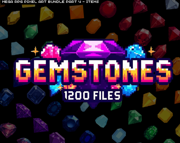 New Release – Fantasy Gemstones Pixel Art Pack (1200+ Files) - itch.io