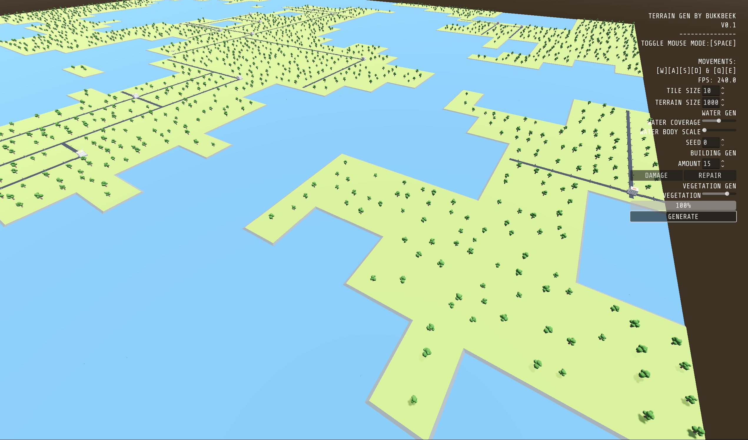 Godot Terrain Generator (GridMap) by Bukkbeek