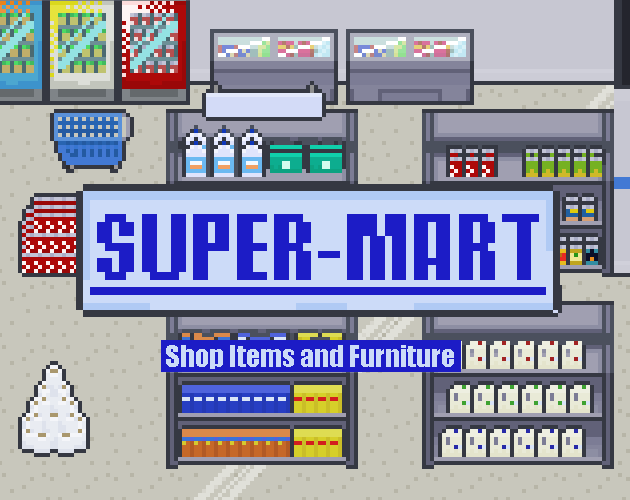 Update 2 - Pixel Interior - Super-Mart - supermarket and shop - 16x16 ...