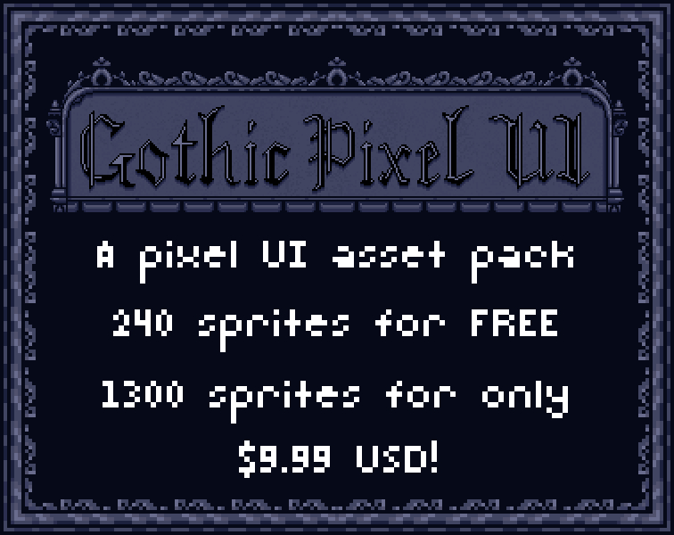 Gothic Pixel UI - Game Asset Pack by AbyssOwl