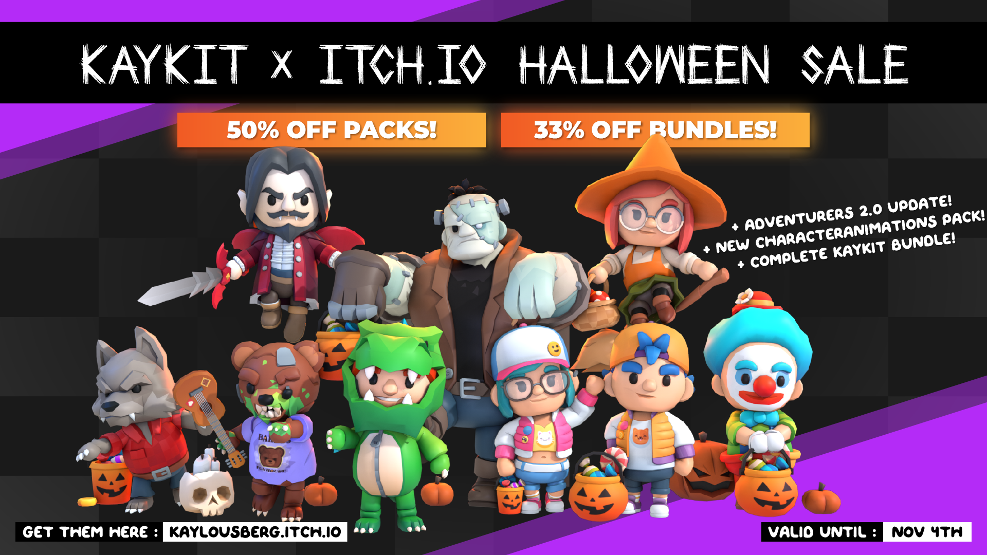 Update : Character Animations Released, Adventurers 2.0, Halloween Sale ...