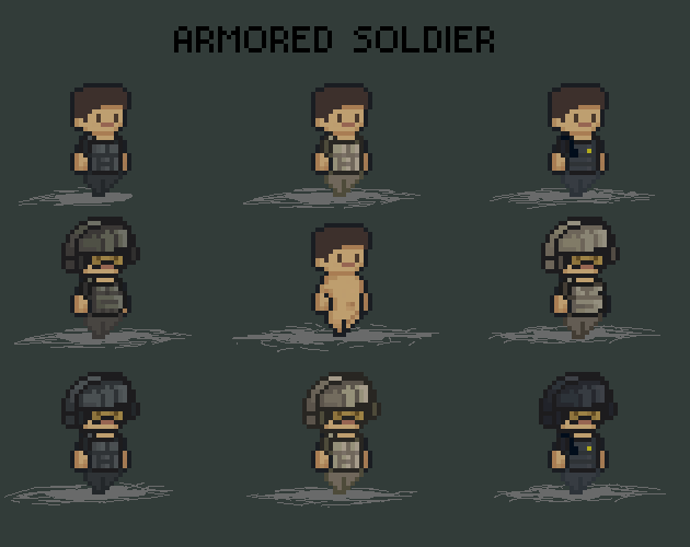 Armored Soldier – Animated Character for Shooting Games by Blood_seller