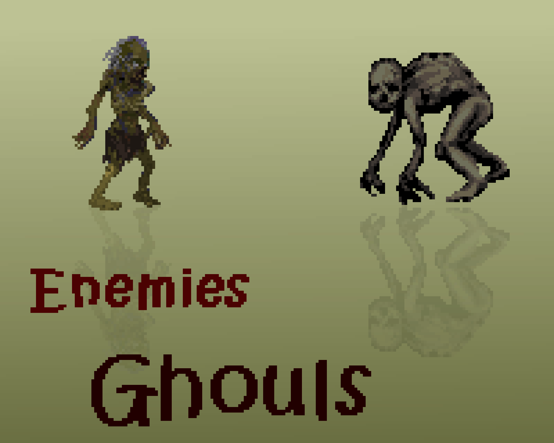 2D pixel sprite Ghouls & zombie 64x64 by ChronoLars