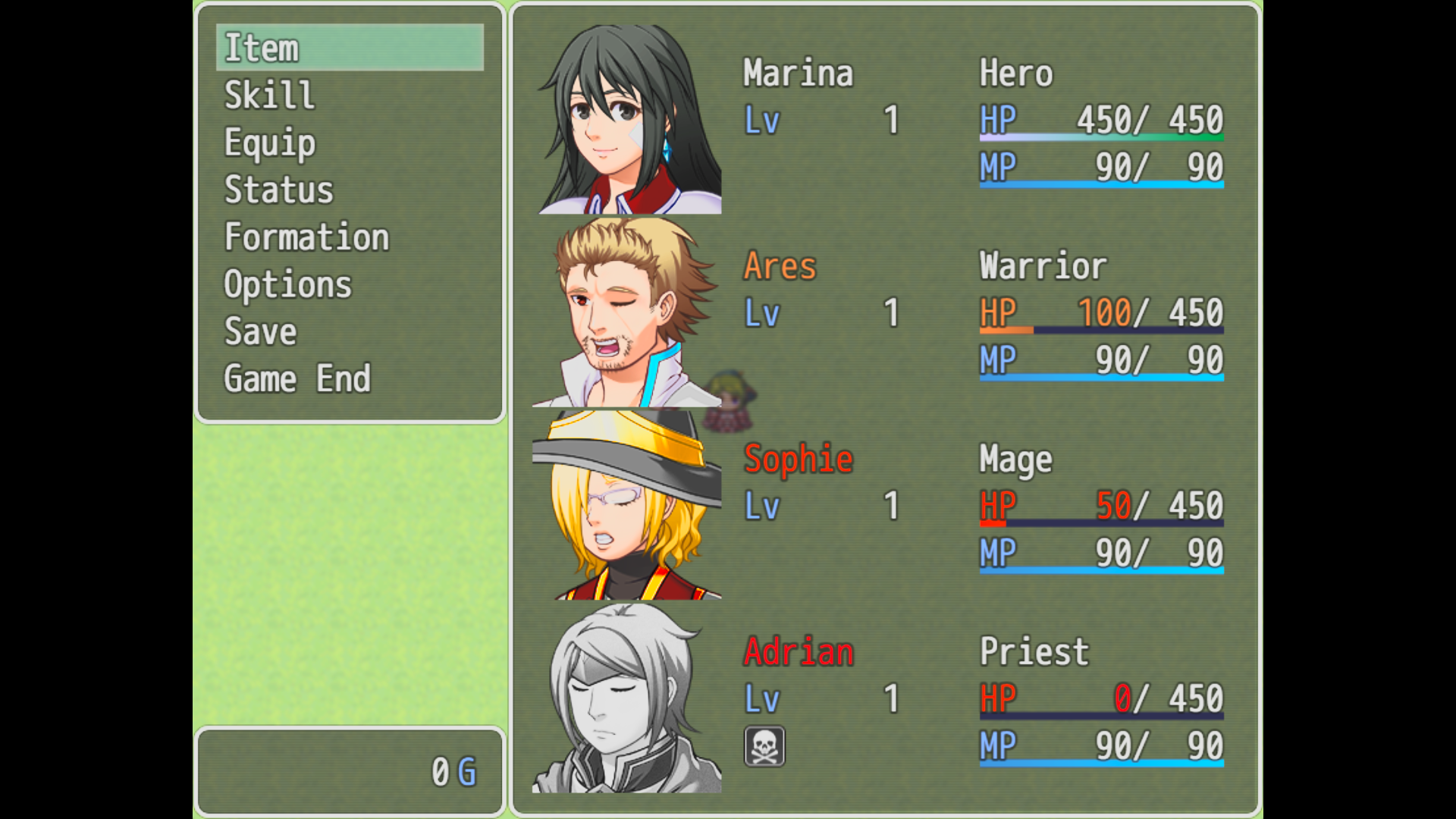 RPG Maker - Character Vitals by AceOfAces