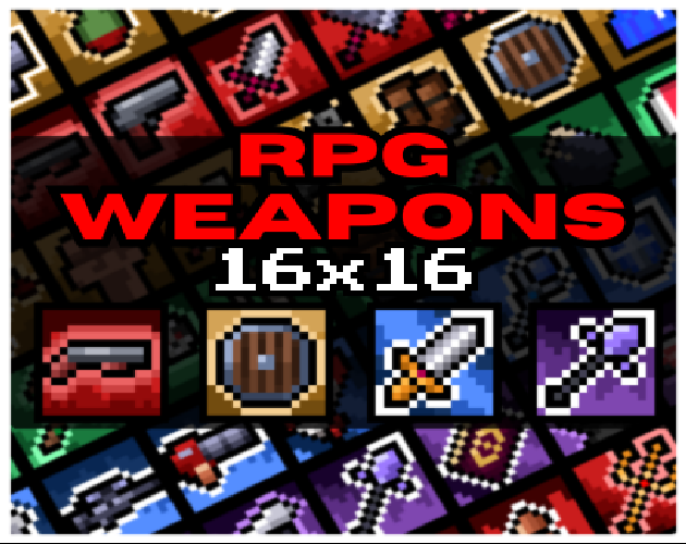 RPG 16x16 UI Weapon and Gear Icons by KURΛI