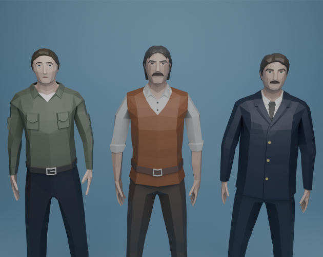 Low Poly Male Characters Rigged by Floreswa